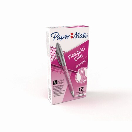 Paper Mate FlexGrip Elite "Write for Hope" Edition Ballpoint Pen, Retractable, Medium 1 mm ...
